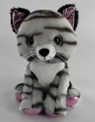 China 2024 Big Eyes Series Sitting Cat Plush Toy with EU Safety Certification and 60-70 Day Delivery from BSCI Factory for sale