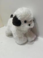 China White Dog Plush Toy 100% PP Cotton Filling Lifelike Stuffed Animal Gift for Kids 30cm for sale