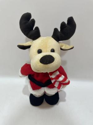 China Interactive Plush Christmas Deer Toy 30cm Singing Dancing Animated Xmas Decoration Gift for sale