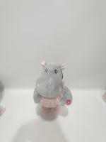 China Singing Dancing Hippo Plush Toy 30cm Soft Stuffed Animal with Music Motion for Kids for sale