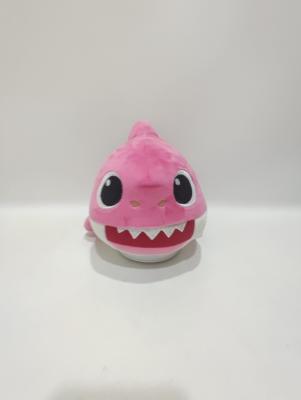 China Cute Shark Baby Electric Plush Toy Spinning Singing Light Up 3 AA Battery for sale
