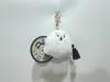 China Quirky White Ghost School Bag Charm Cute Plush Doll Keychain for sale