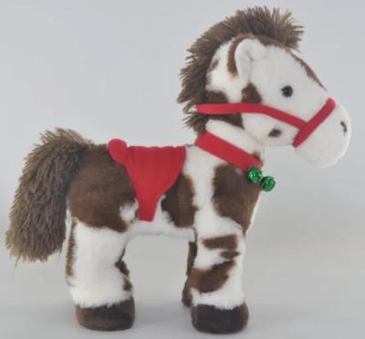 China Musical Walking Horse Plush Toy with Recording Repeating Function BSCI Factory 30cm for sale