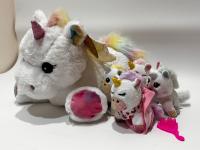 China Custom Plush Unicorn Toy Set 1 Large 4 Small Hidden Design Party Favor Gift for sale