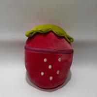 China Customizable Strawberry Plush Toy with Zipper and Hidden Pig Design 30cm for sale