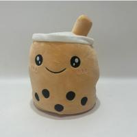 China Custom Logo Double-Sided Reversible Color Milk Tea Cup Plush Toy for sale