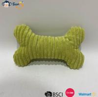 China 20cm 4-Color Striped Bone Plush Pet Toy with Pumping Corduroy Material and PP Cotton Filling for sale
