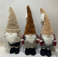 China 60cm Santa Claus Plush Toy with Realistic Beard Christmas Decoration Gift for Kids for sale