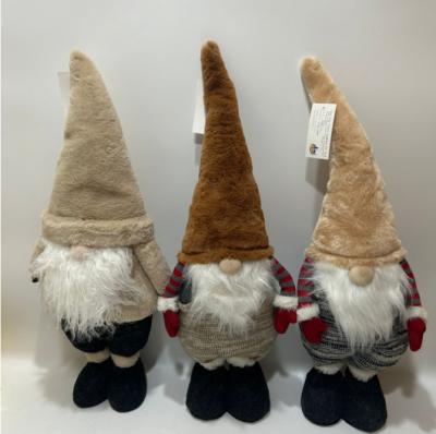 China 60cm Santa Claus Plush Toy with Realistic Beard Christmas Decoration Gift for Kids for sale