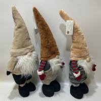 China 60cm Santa Claus Plush Toy with Realistic Beard Christmas Decoration Gift for Kids for sale