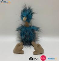 China Custom Blue Peacock Fluff Ostrich Plush Toy 30cm Soft Stuffed Animal Gift for sale