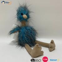 China Custom Blue Peacock Fluff Ostrich Plush Toy 30cm Soft Stuffed Animal Gift for sale