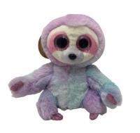 China Custom Logo Recording Repeating Sloth Plush Toy 30cm Purple Pink Tie-Dye Moves Left Right for sale