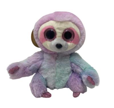 China Custom Logo Recording Repeating Sloth Plush Toy 30cm Purple Pink Tie-Dye Moves Left Right for sale