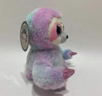 China Custom Logo Recording Repeating Sloth Plush Toy 30cm Purple Pink Tie-Dye Moves Left Right for sale