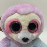 China Custom Logo Recording Repeating Sloth Plush Toy 30cm Purple Pink Tie-Dye Moves Left Right for sale