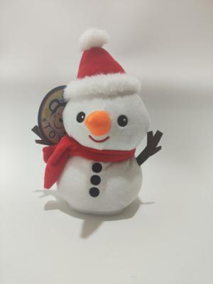 China Christmas Recording Repeating Snowman Plush Toy 3 AAA Battery Powered Gift for Kids for sale