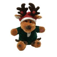 China Musical Plush Deer Toy with Singing and Shaking Feet for Christmas Gift 30cm for sale