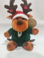 China Musical Plush Deer Toy with Singing and Shaking Feet for Christmas Gift 30cm for sale