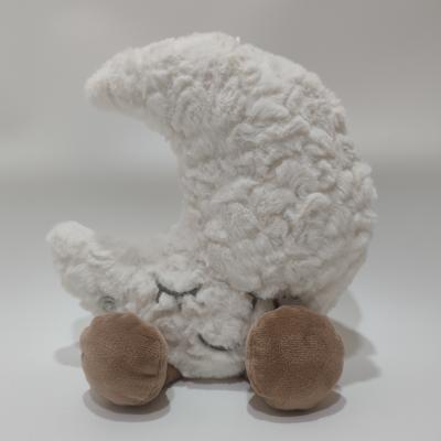 China Plush Sleeping Moon Toy with Breathing Effect and LED Light for Kids for sale