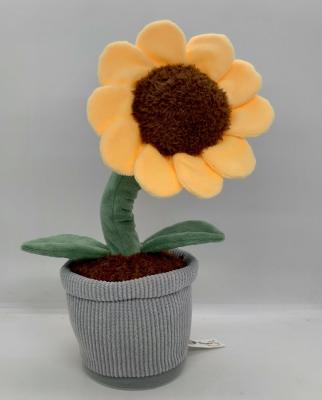 China Sunflower Recording Plush Toy 30cm Plush Material 100% PP Cotton Voice Repeating for sale