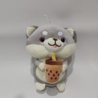 China 20cm Super Soft & Squishy Shiba Inu Plush Hugging Bubble Tea Cup for sale