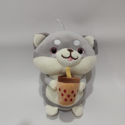 China 20cm Super Soft & Squishy Shiba Inu Plush Hugging Bubble Tea Cup for sale