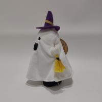 China Halloween White Ghosts Wearing Hats and Carrying Brooms for sale