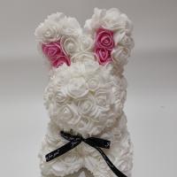 China Valentine Rose Bunny Plush Toy 30cm Soft Cute Romantic Gift for Couples for sale