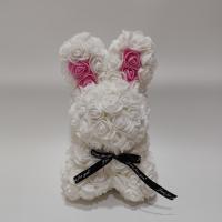 China Valentine Rose Bunny Plush Toy 30cm Soft Cute Romantic Gift for Couples for sale