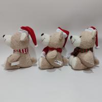 China 3 Assorted Christmas Plush Bears Soft Holiday Teddy Bear Gift Set for sale