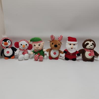 China 6 Assorted Christmas Plush Toys with Singing & Lighting Functions for sale