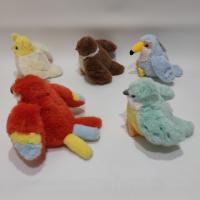China 5 Assorted Plush Parrot Toys Colorful Soft Stuffed Birds Collection for sale