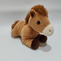 China Soft Plush Brown Horse Toy 30cm Realistic Stuffed Animal for Kids Cute Cuddly Plushie for sale