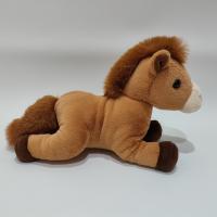 China Soft Plush Brown Horse Toy 30cm Realistic Stuffed Animal for Kids Cute Cuddly Plushie for sale