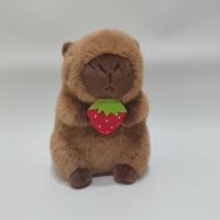 China Interactive Feeding Capybara Plush Toy with Strawberry & Sound Effect for sale