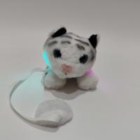 China Magnetic Light-Up White Tiger Shoulder Plush Toy with Glowing Feature for sale