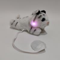 China Magnetic Light-Up White Tiger Shoulder Plush Toy with Glowing Feature for sale