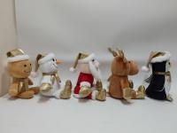 China 5 Assorted Golden Christmas Plush Toys Soft Stuffed Holiday Collection 20cm for sale