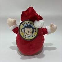 China Christmas Singing Circling Santa Plush Toy with Music 30cm Soft PP Cotton Filled for sale