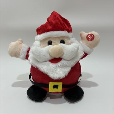 China Christmas Singing Circling Santa Plush Toy with Music 30cm Soft PP Cotton Filled for sale
