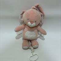 China Custom Plush Pink Rabbit Infant Music Box Soft Baby Sleep Soother 30cm for sale