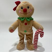 China Singing & Dancing Christmas Gingerbread Plush Toy With Music for sale