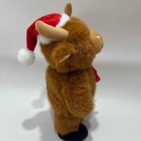 China Singing & Dancing Christmas Highland Cow Plush Toy Musical Animated Stuffed Animal Christmas Highland Cow Doll for sale