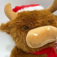 China Singing & Dancing Christmas Highland Cow Plush Toy Musical Animated Stuffed Animal Christmas Highland Cow Doll for sale