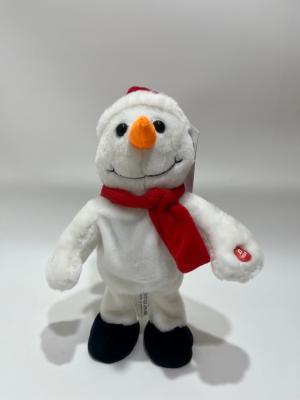 China Singing & Dancing Christmas Snowman Plush Toy With Music for sale