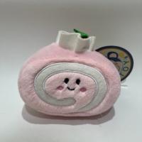 China Strawberry Swiss Roll Plush Toy Cute Pink Cream Roll Pillow Sweet Dessert Stuffed for sale