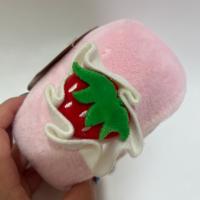 China Strawberry Swiss Roll Plush Toy Cute Pink Cream Roll Pillow Sweet Dessert Stuffed for sale