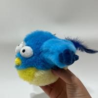 China Blue Chubby Bird Plush Toy with Sound Squeeze to Chirp Funny Stuffed Bird Interactive Stress Relief Toy for sale