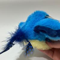China Blue Chubby Bird Plush Toy with Sound Squeeze to Chirp Funny Stuffed Bird Interactive Stress Relief Toy for sale